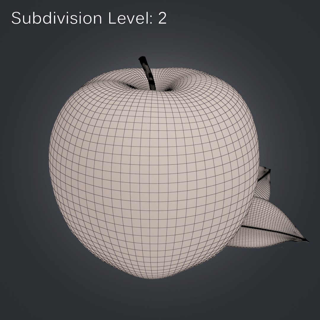 3d Max Realistic Green Apple