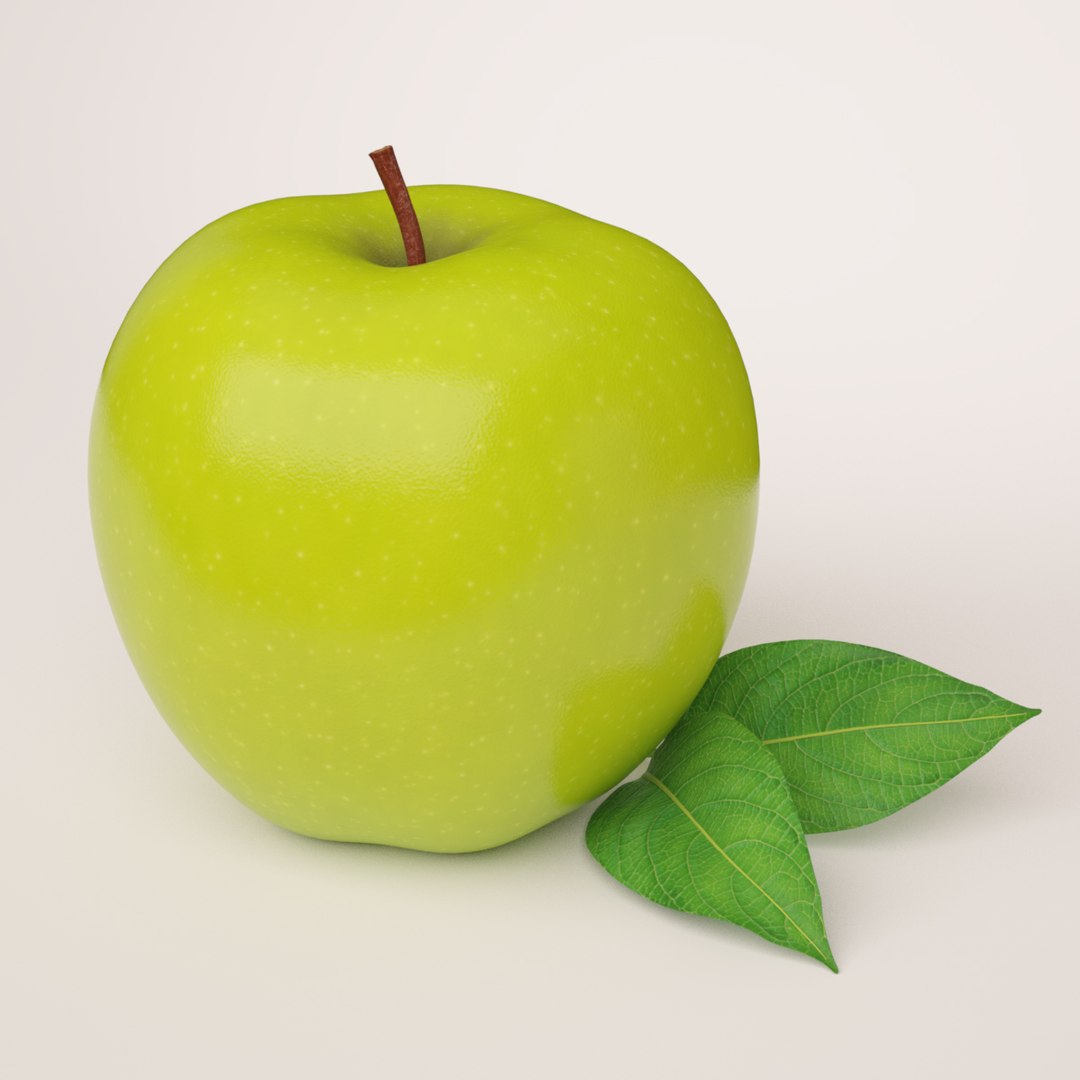 3d Max Realistic Green Apple