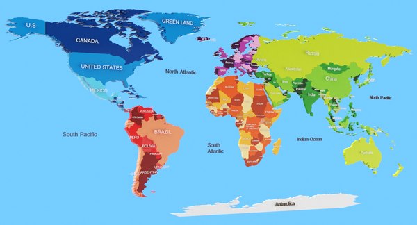 modelo 3d Mapa del mundo - TurboSquid 1385893
