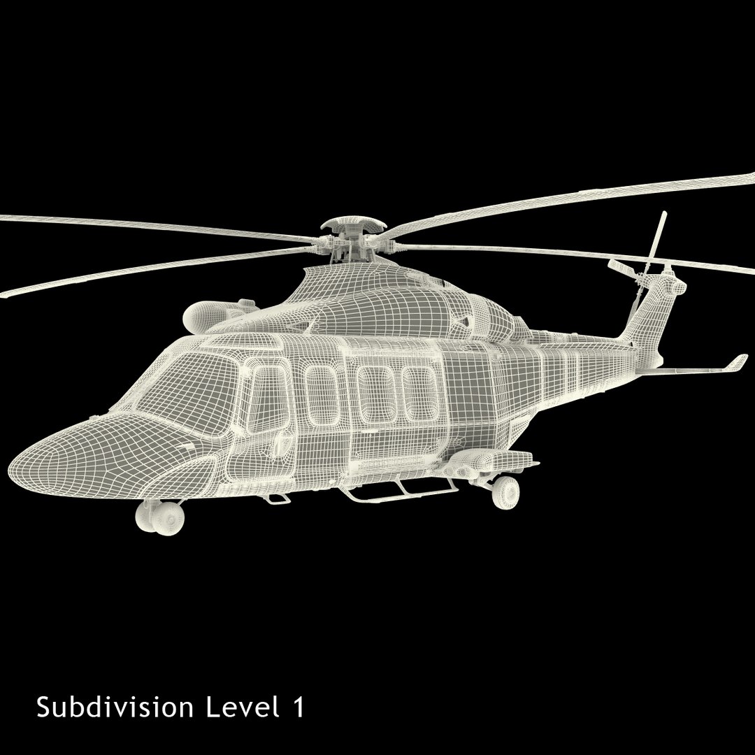 agustawestland aw139 helicopter 3d model