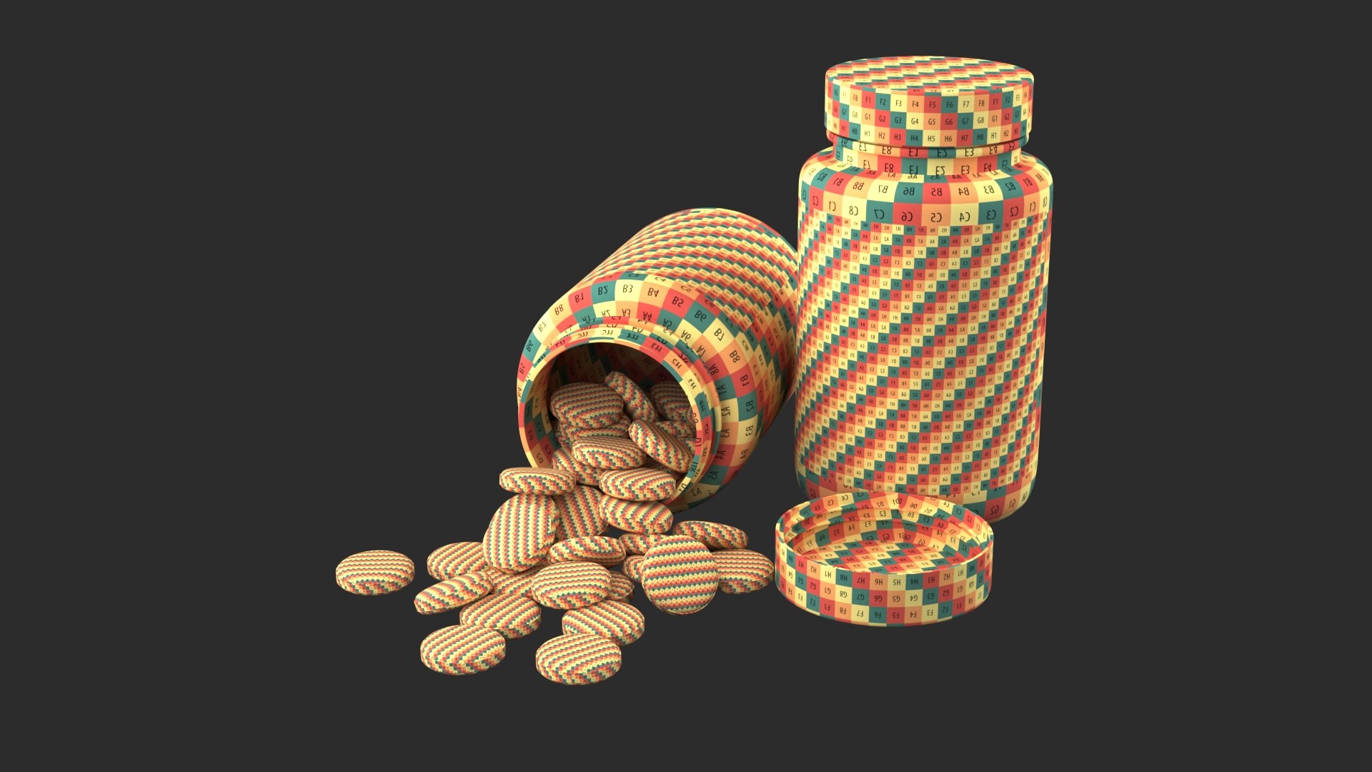 Medicine Bottle With Pills Model - TurboSquid 2151641