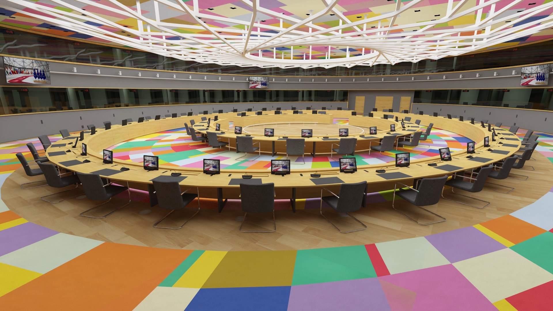 3D European Council Hall Interior - TurboSquid 1874915