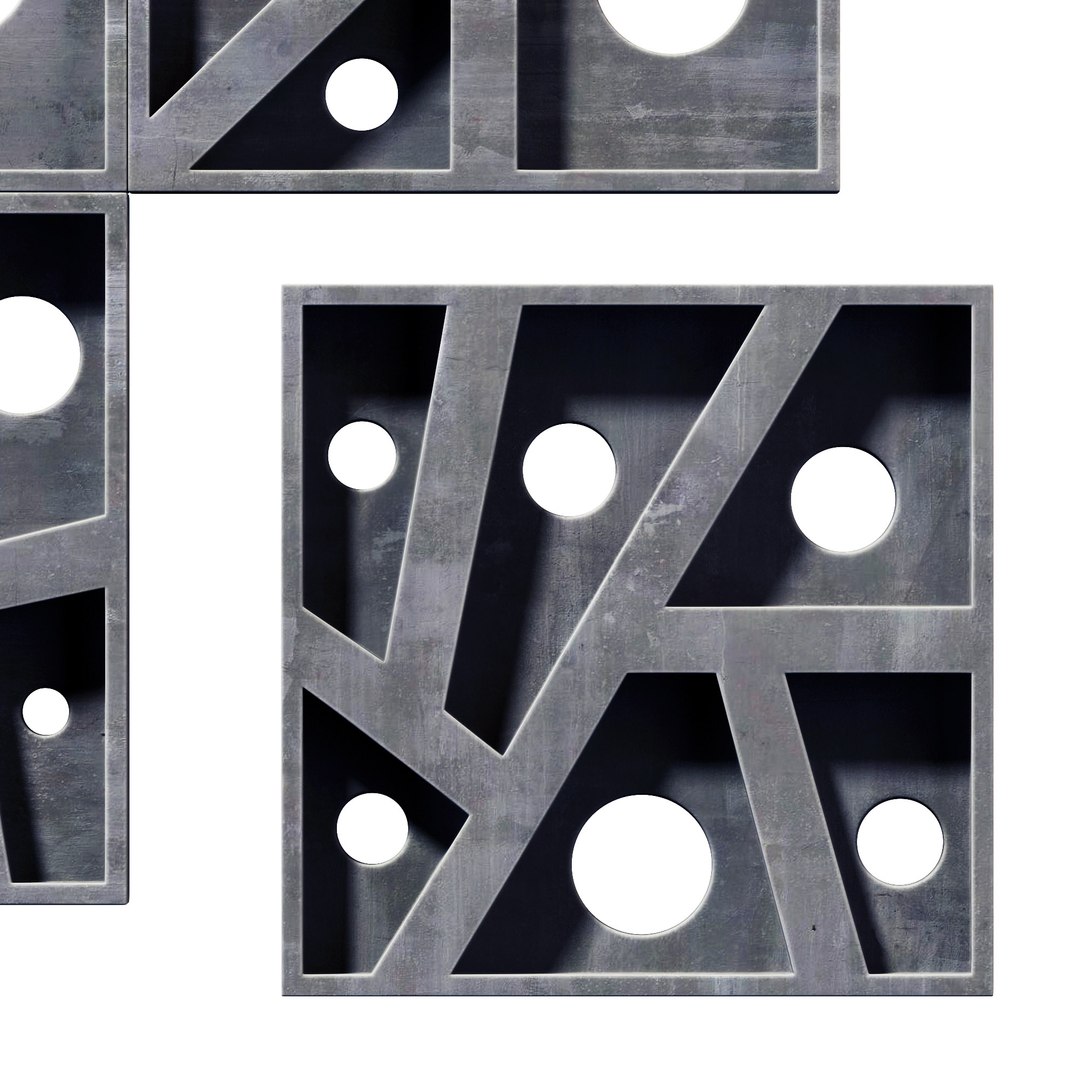 Tile concrete angle line hole n6 3D - TurboSquid 1768501