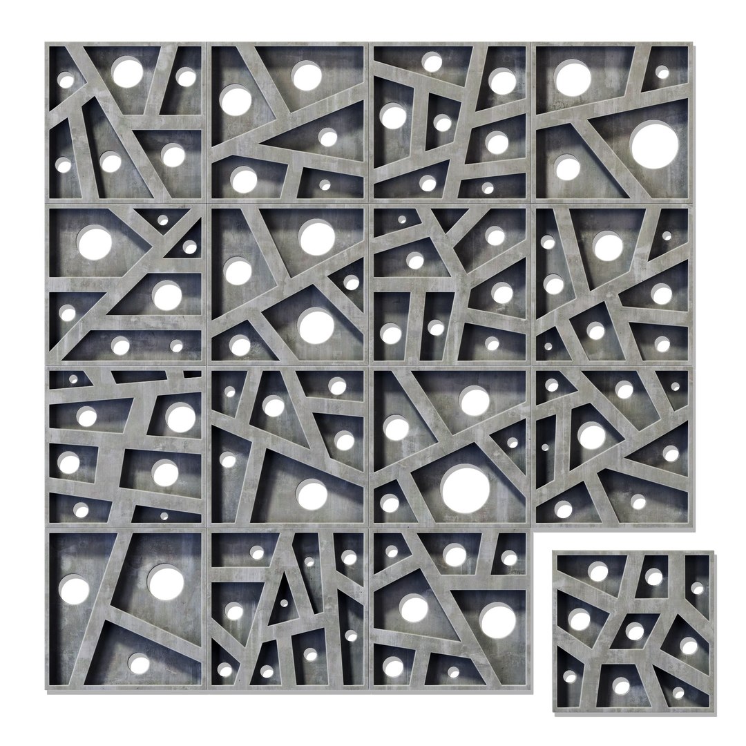 Tile concrete angle line hole n6 3D - TurboSquid 1768501