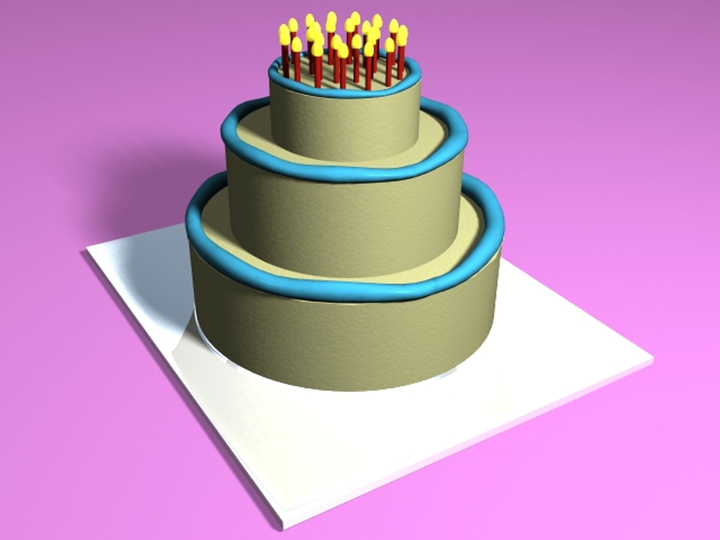 simple cake 3d model