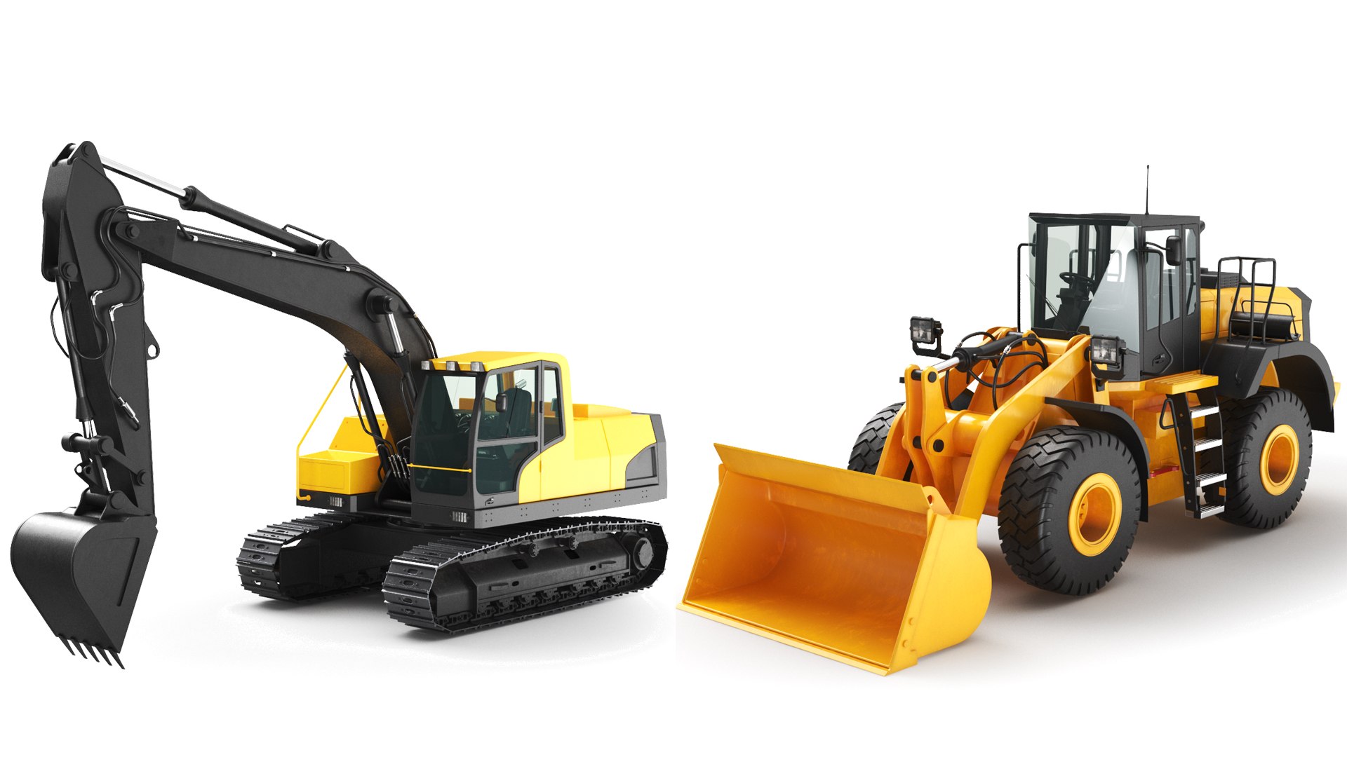 3D Model Two Detailed Construction Vehicles - TurboSquid 2288065