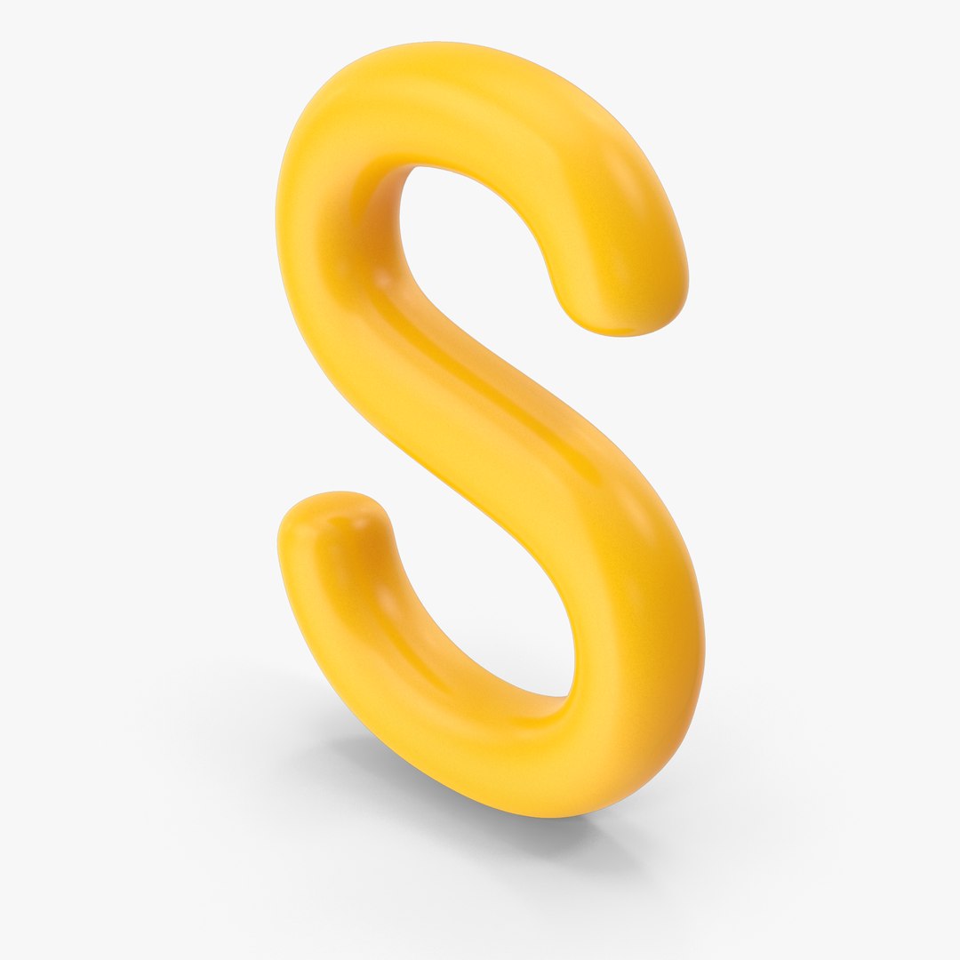 Letter S Orange 3D model - TurboSquid 1865797