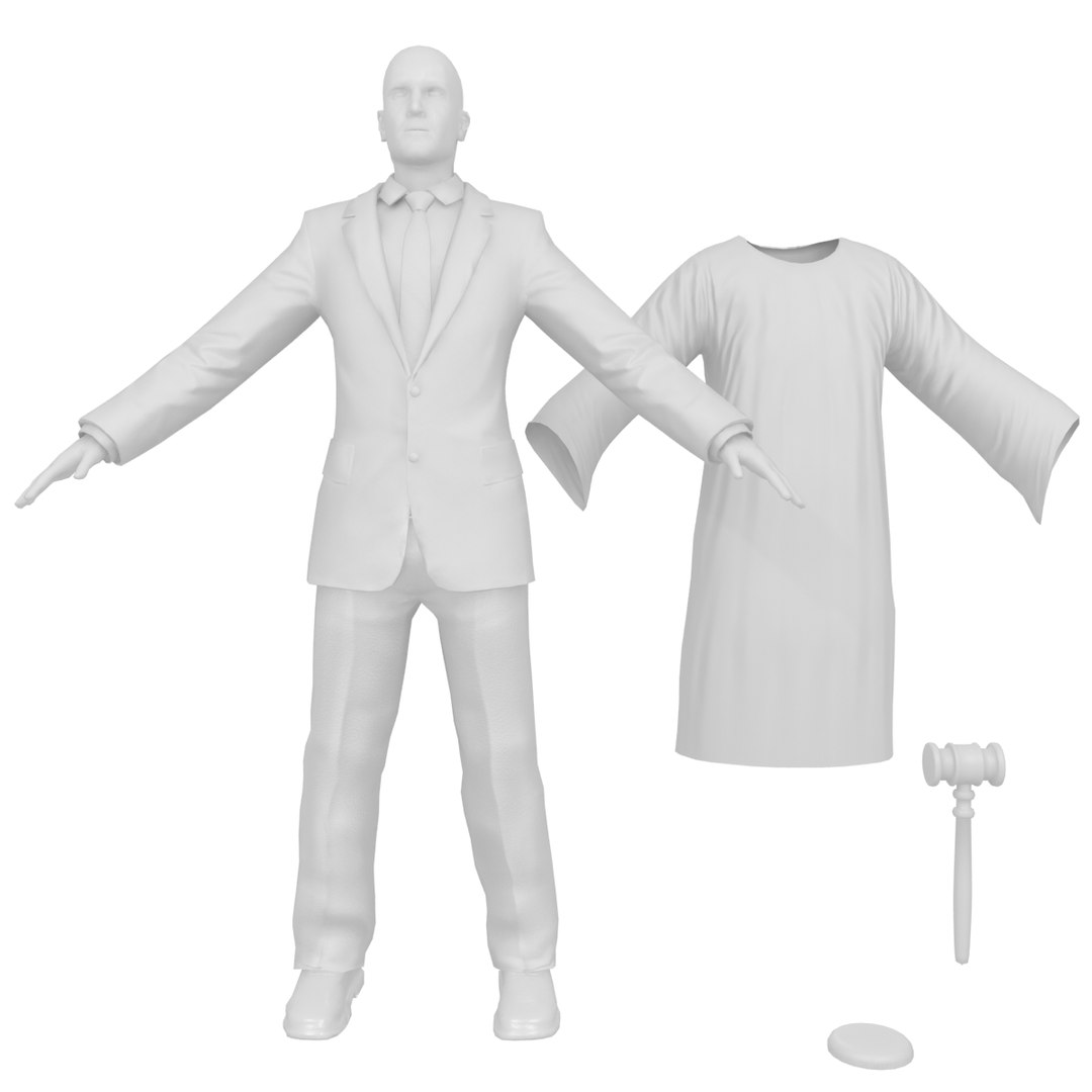 Court judge model - TurboSquid 1324648