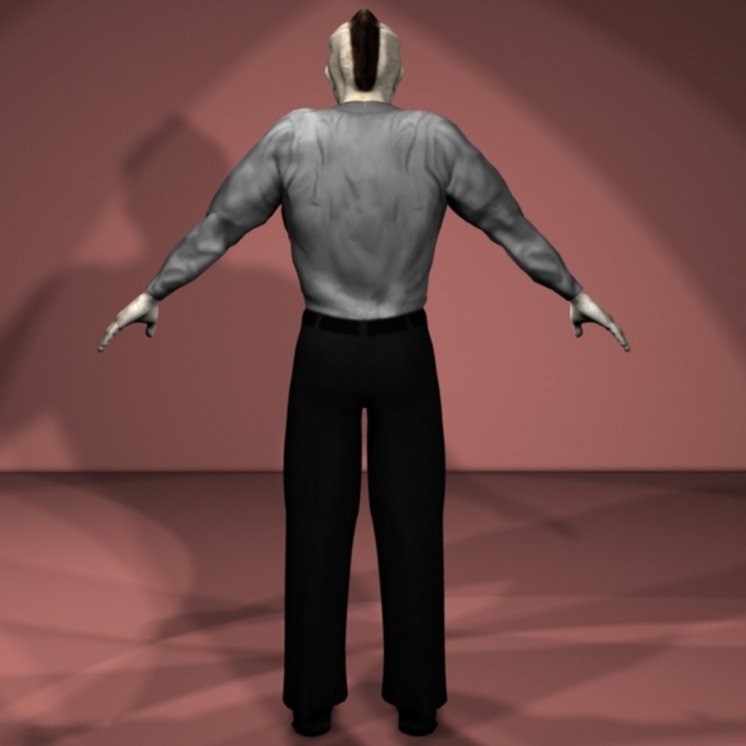 3d model of alien men rigged