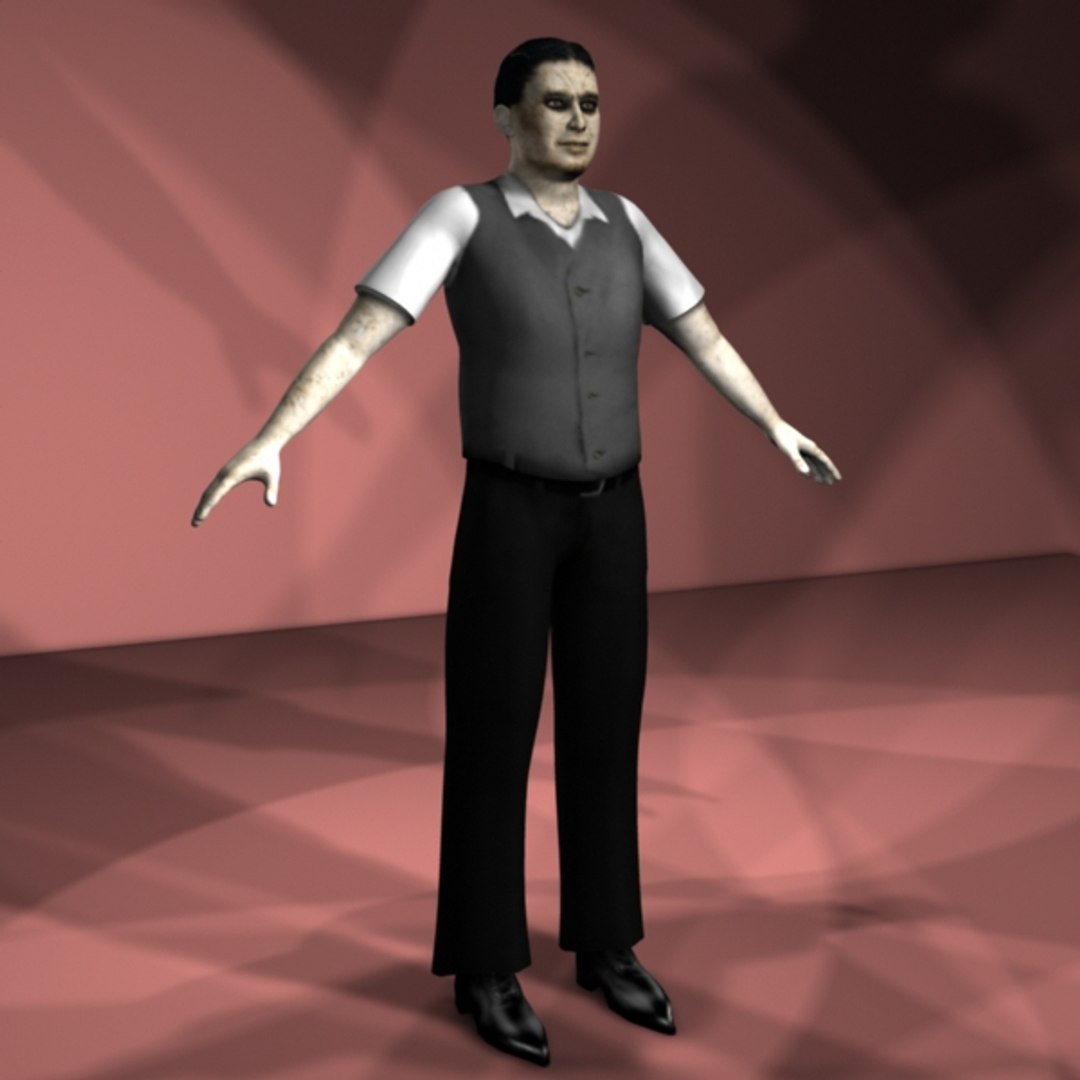 3d model of alien men rigged