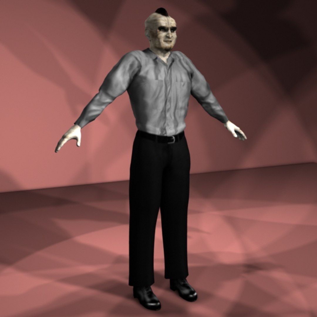 3d model of alien men rigged