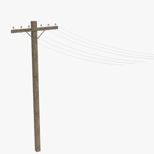 modelo 3d Poste de telefono de madera - TurboSquid 1378102