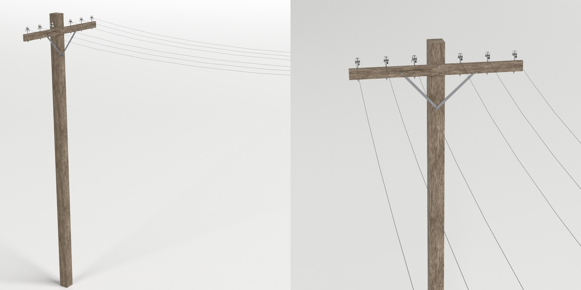 Wooden Telephone Pole 3D Model - TurboSquid 1378102