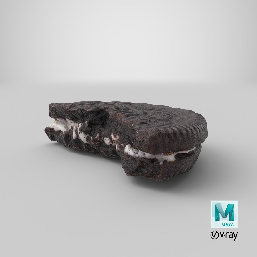 Oreo Cookie 01 Bitten 3D Model - TurboSquid 1628951