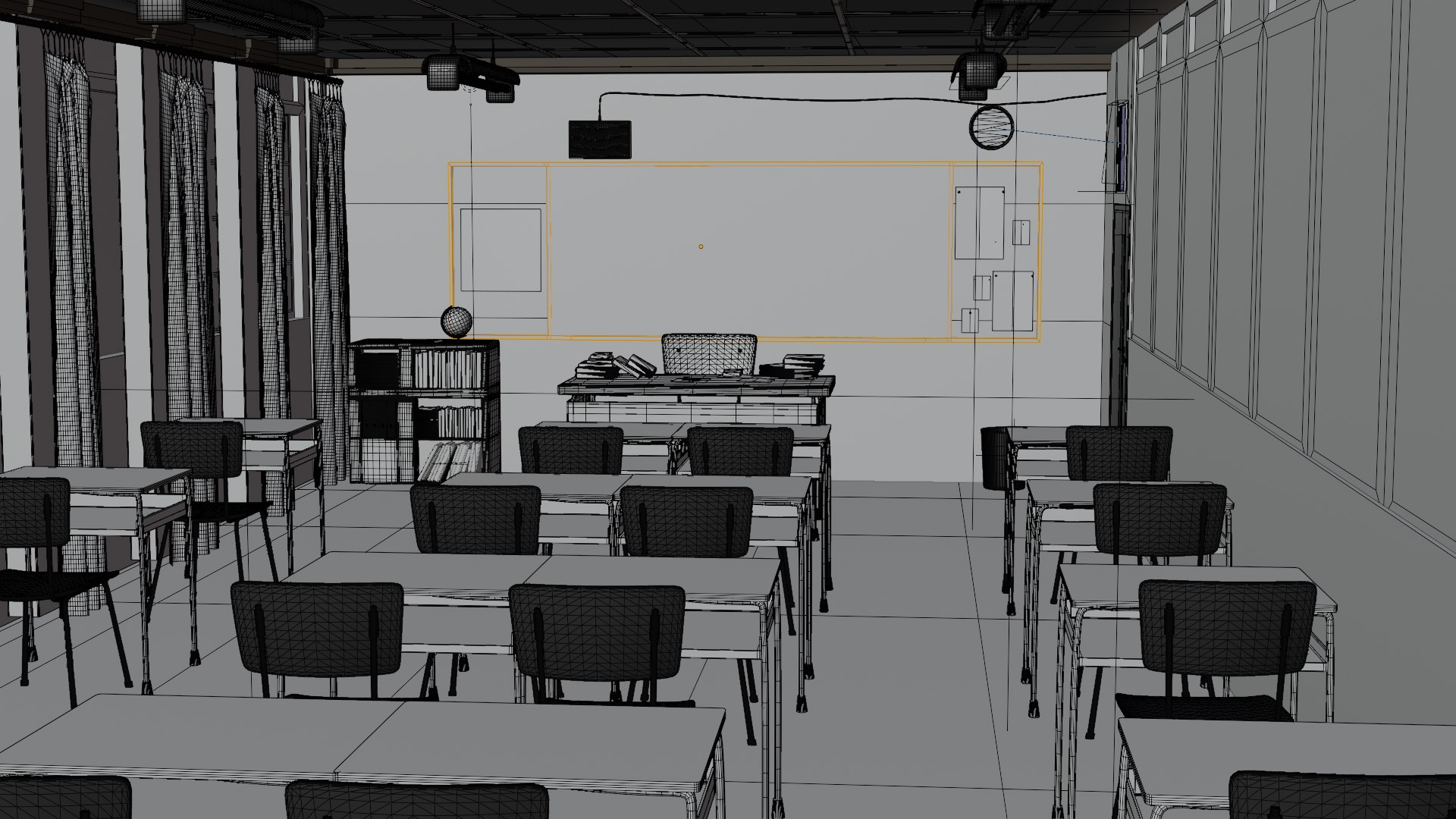 Modern Classroom 3D - TurboSquid 2014085