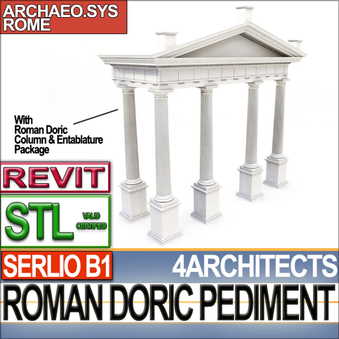 3d Modules Roman Doric Pediment Model