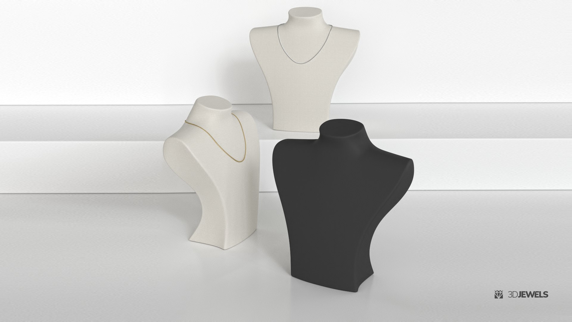 3D Model Display Stand For Beads Necklaces Pendant Neck Mannequin ...