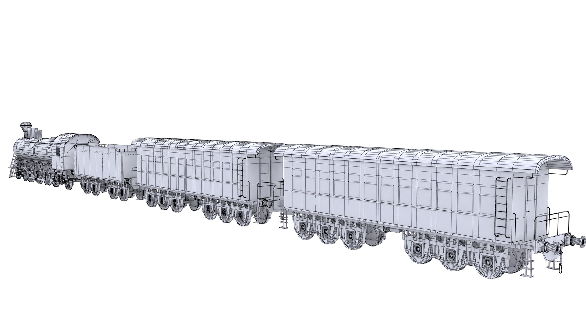 Steam train model - TurboSquid 1581642