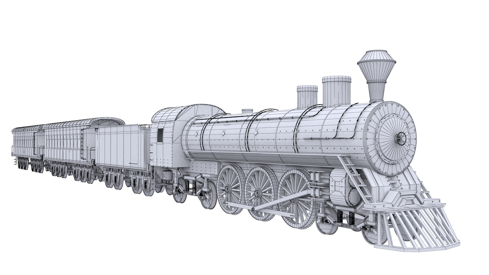 Steam train model - TurboSquid 1581642
