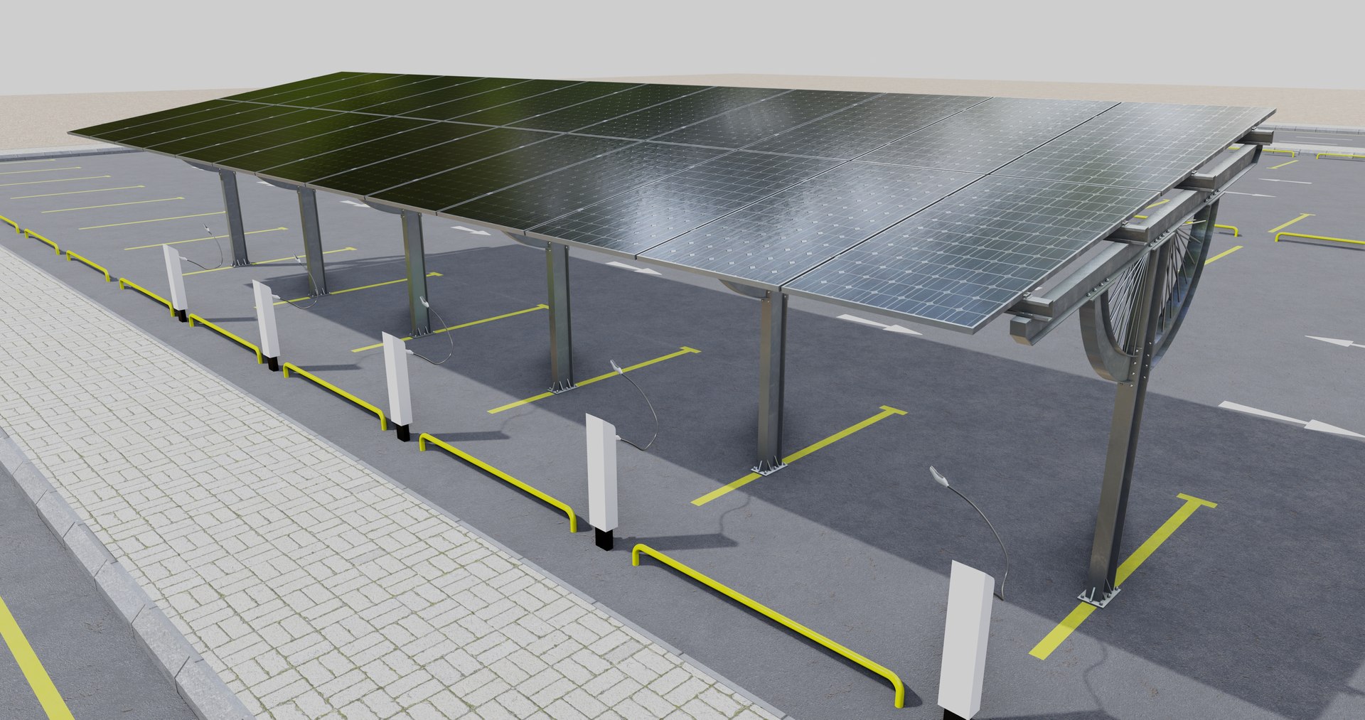 Solar Carport Type 3 3D - TurboSquid 2079192