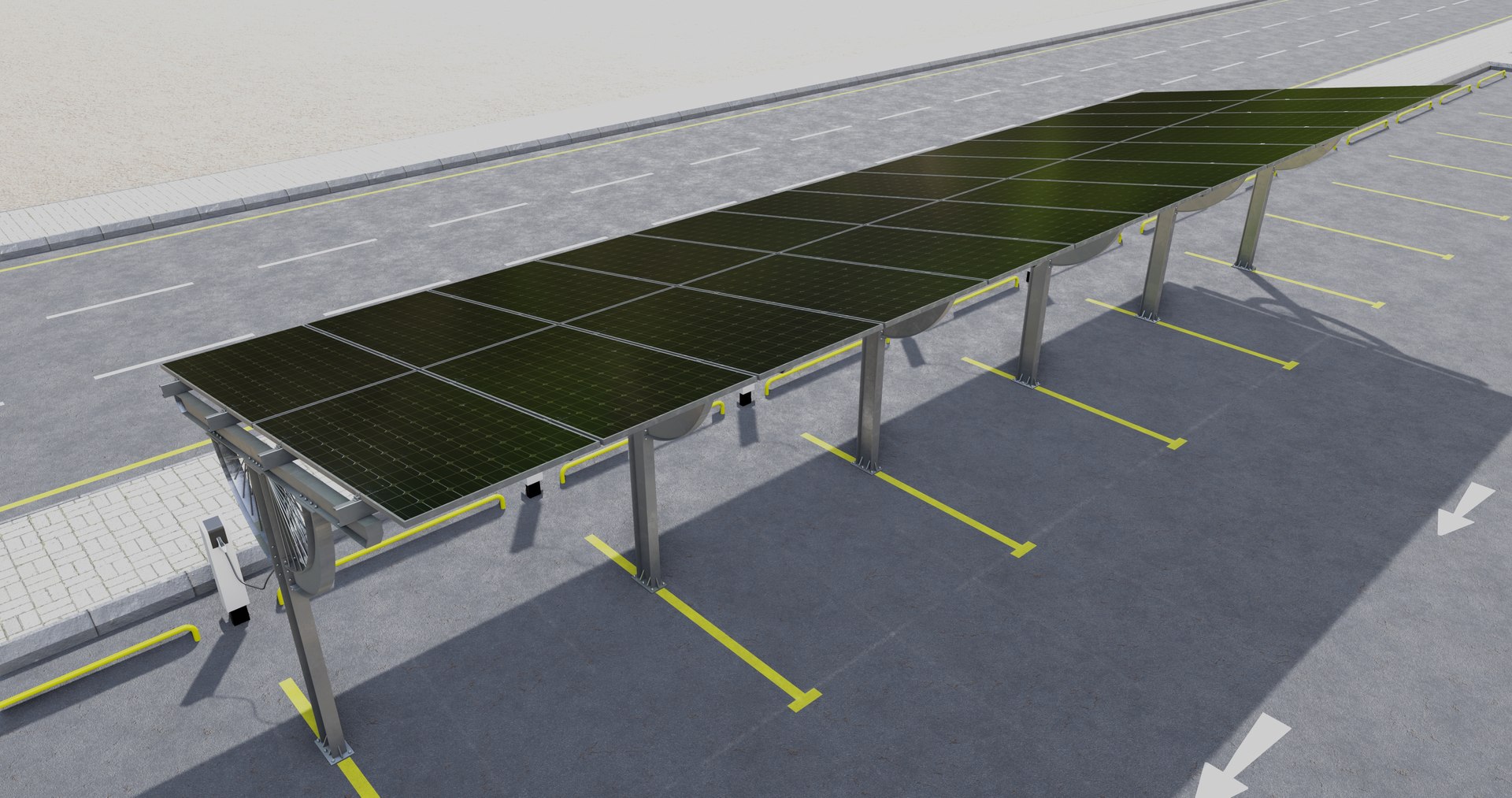 Solar Carport Type 3 3D - TurboSquid 2079192