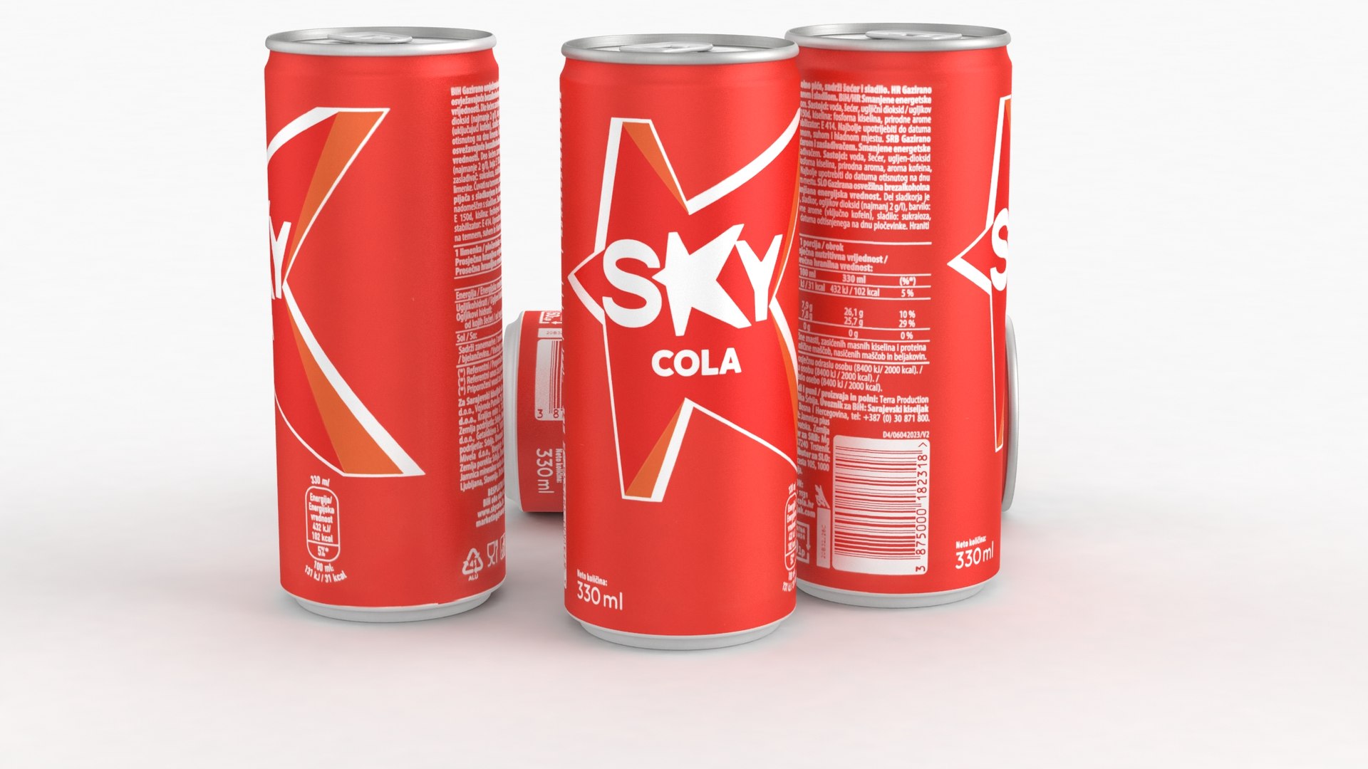 Beverage Can Sky Cola 330ml 2024 3D - TurboSquid 2253725
