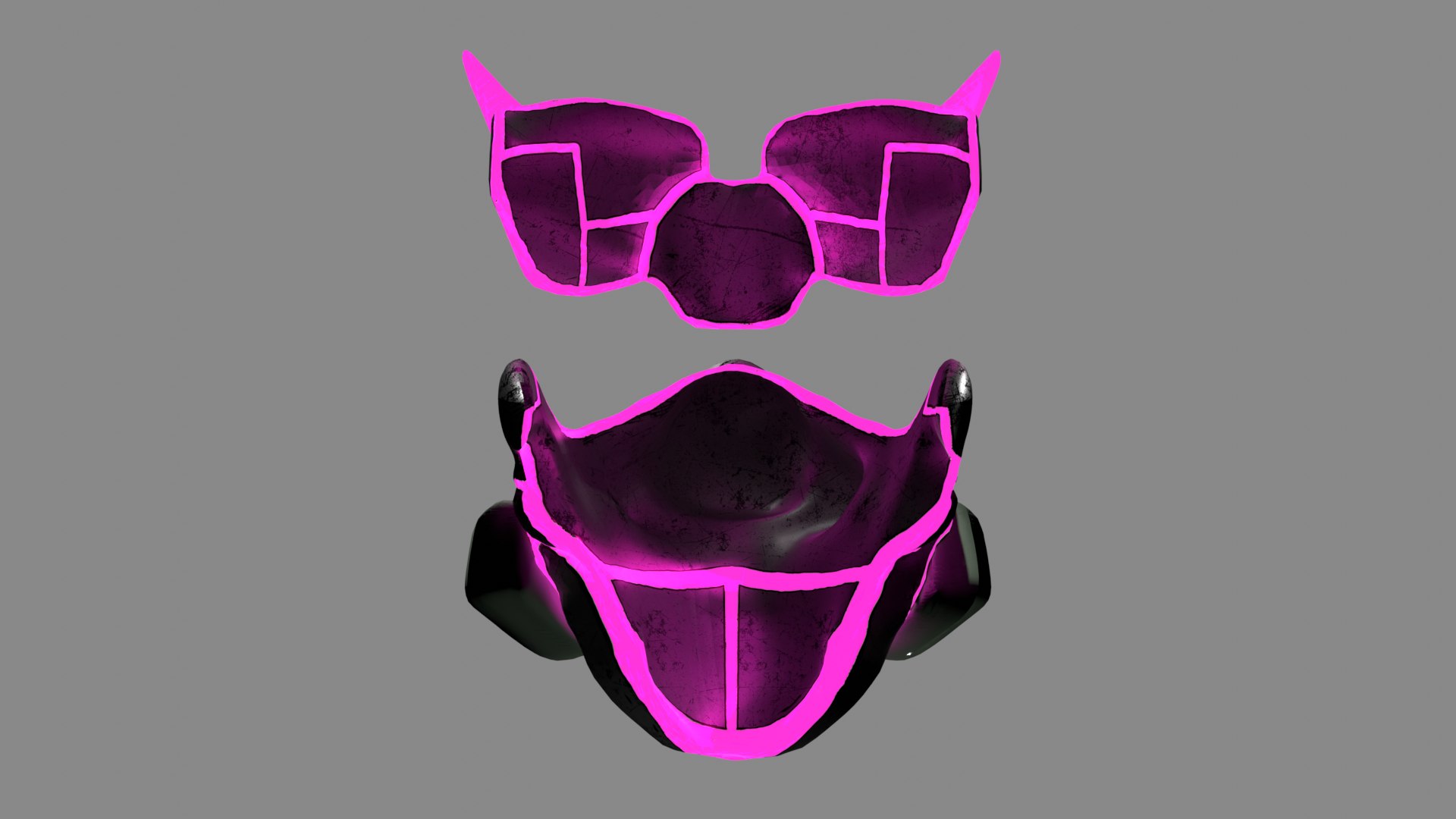 Neon-White Cyberpunk Oni-mask 3D model - TurboSquid 2158589