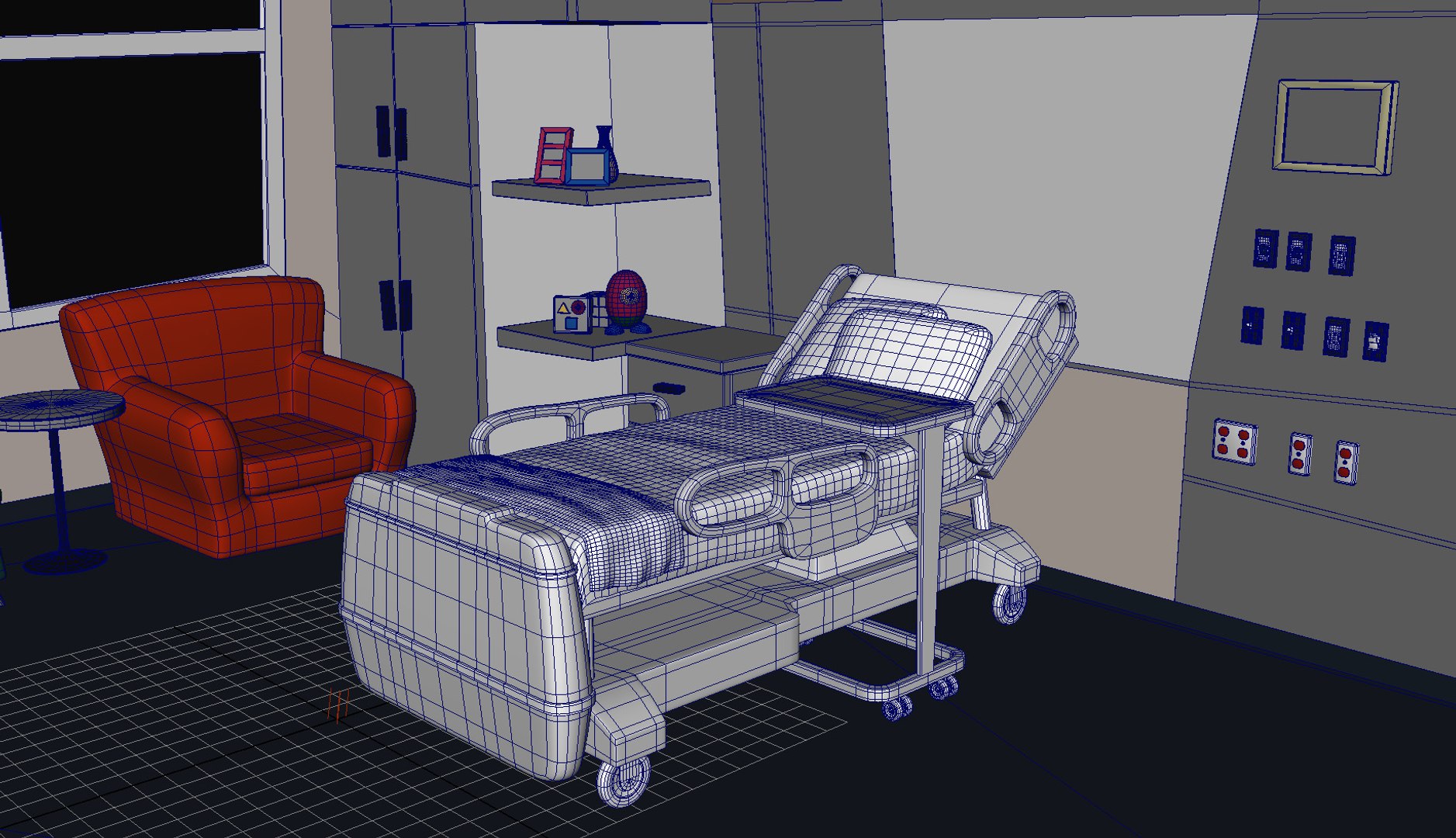 Simple Cartoon Hospital Room 3d Ma