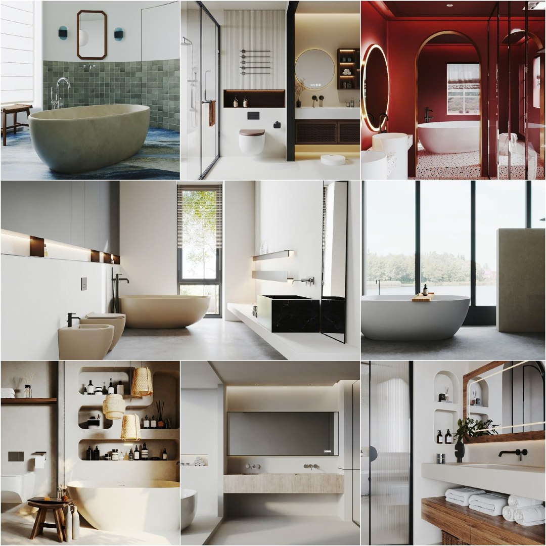 Bathroom Design Collection 01 For 3DsMax 3D - TurboSquid 2264600