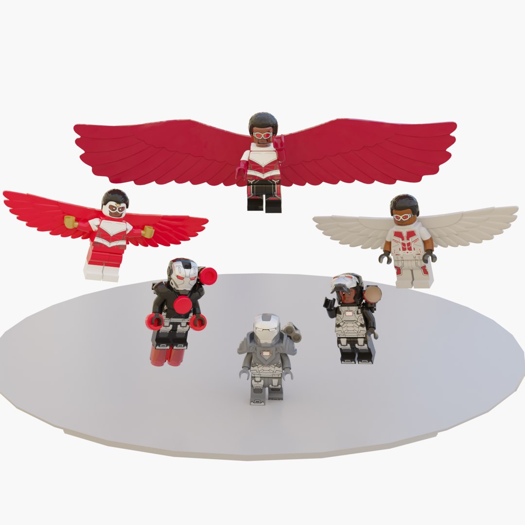 3D Lego Rhodey And Falcon Mini Pack Model - TurboSquid 1988306