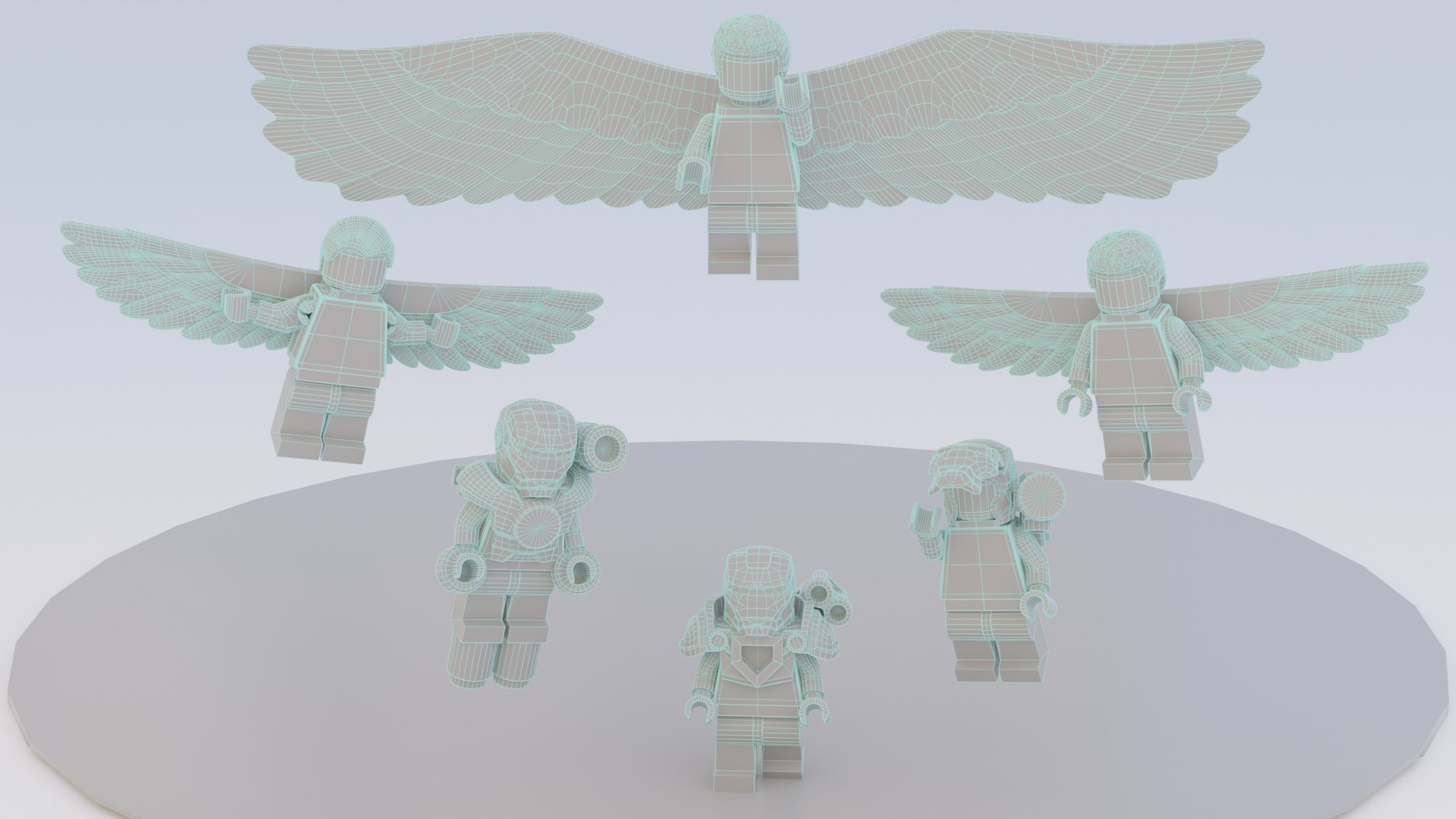 3D Lego Rhodey And Falcon Mini Pack Model - TurboSquid 1988306