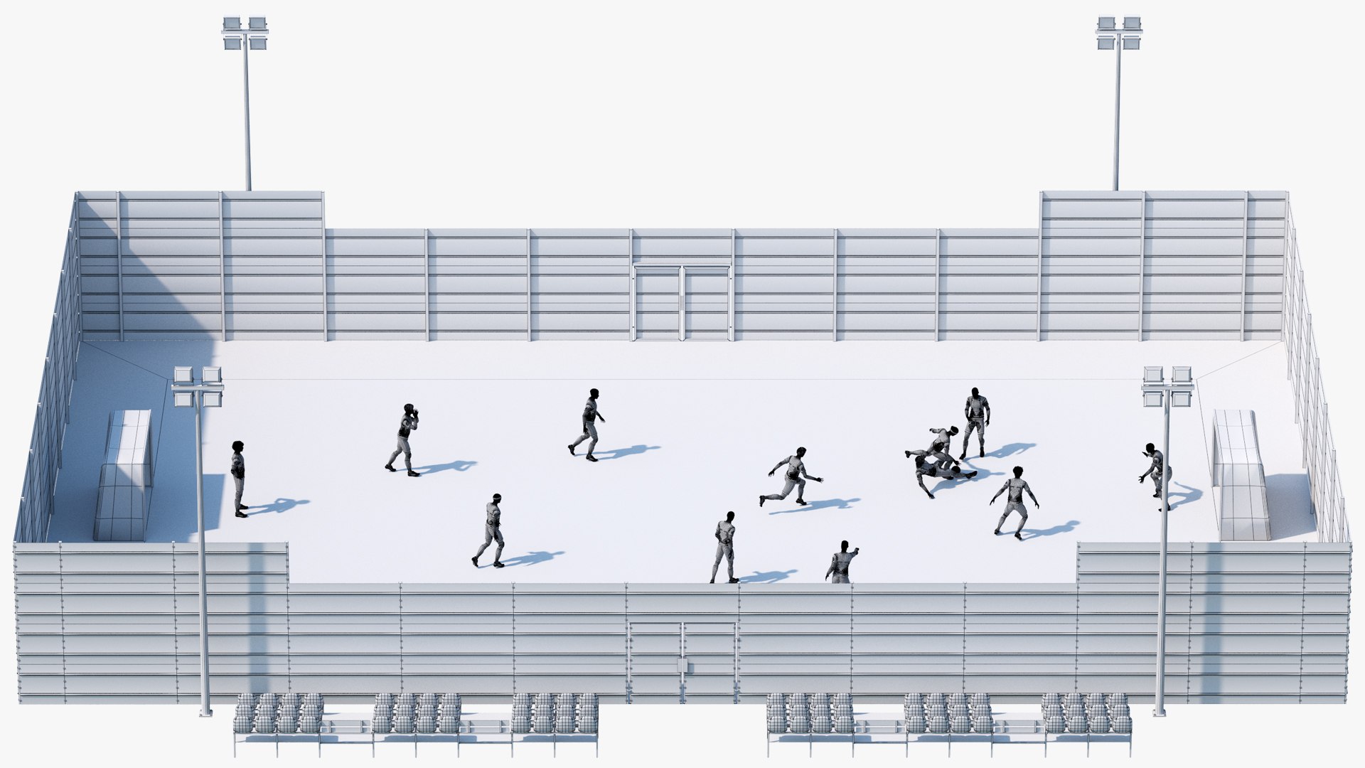 3D Model Football Field With Players - TurboSquid 2386868