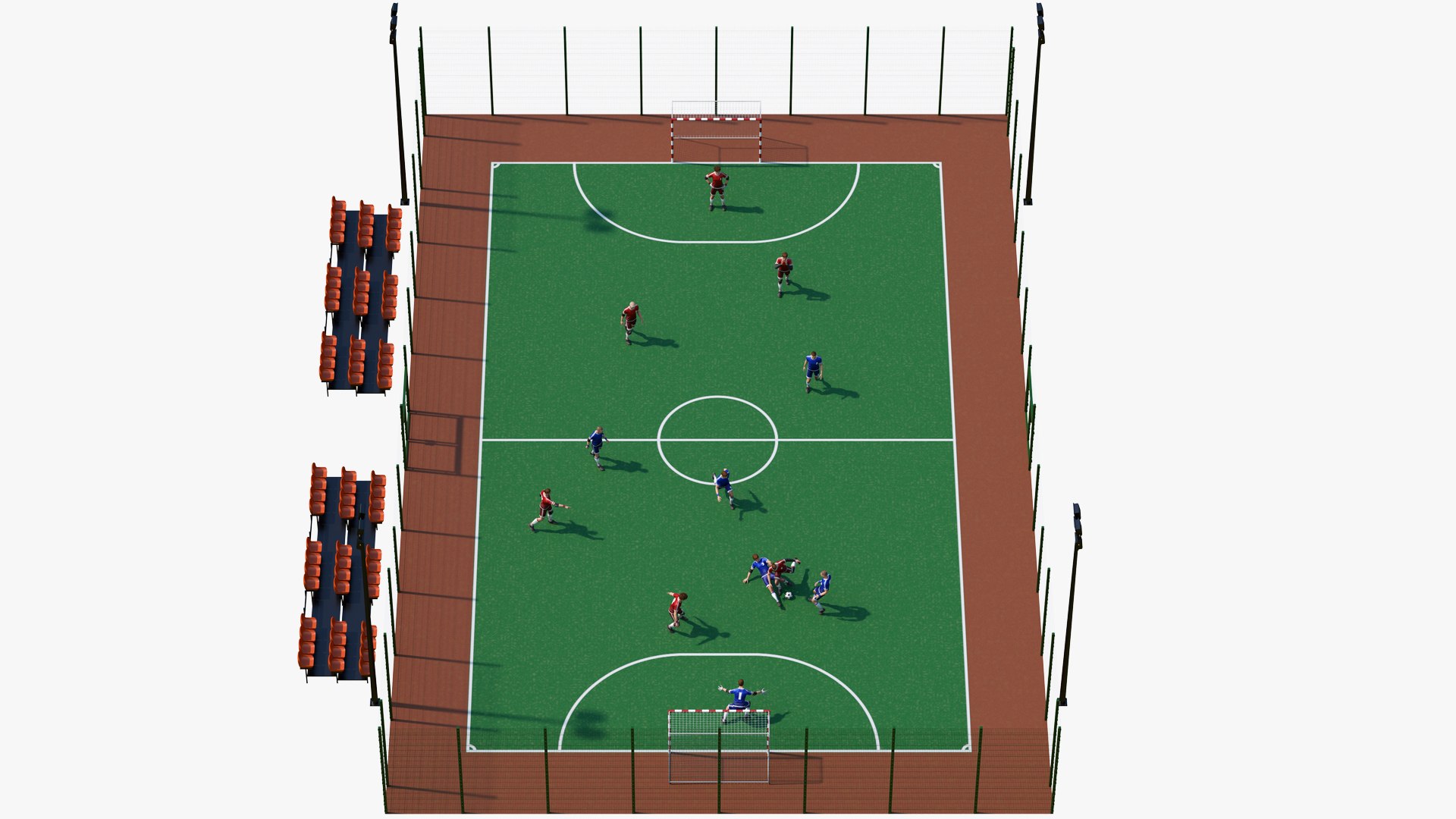 3D Model Football Field With Players - TurboSquid 2386868