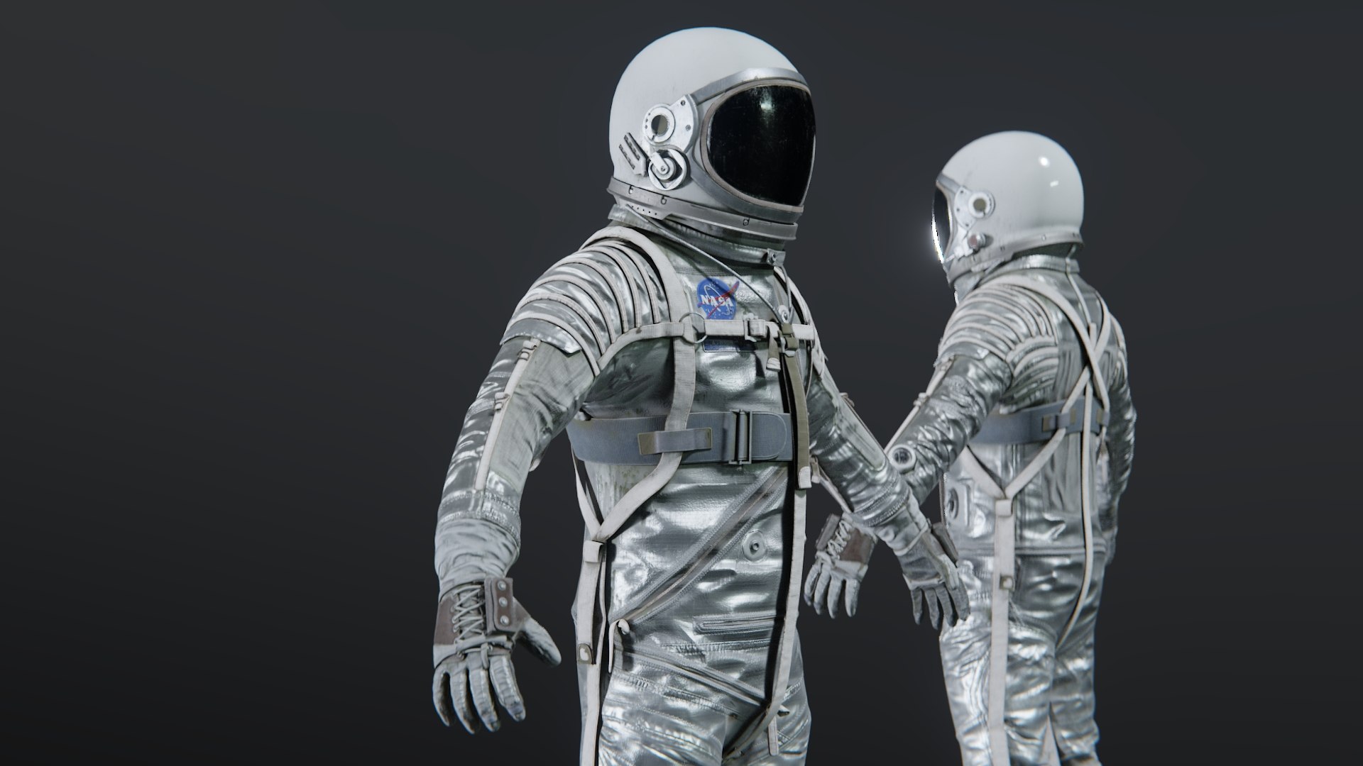 NASA Mercury Navy Mark IV Spacesuit Rigged Model - TurboSquid 1915313