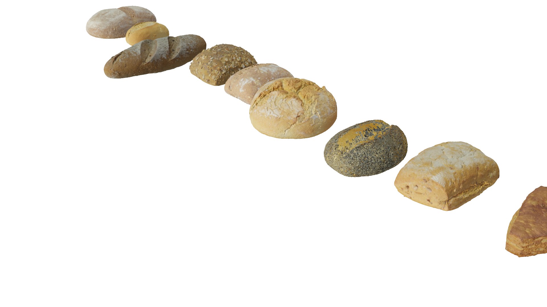 Bread And Rolls 3D Model - TurboSquid 2121041