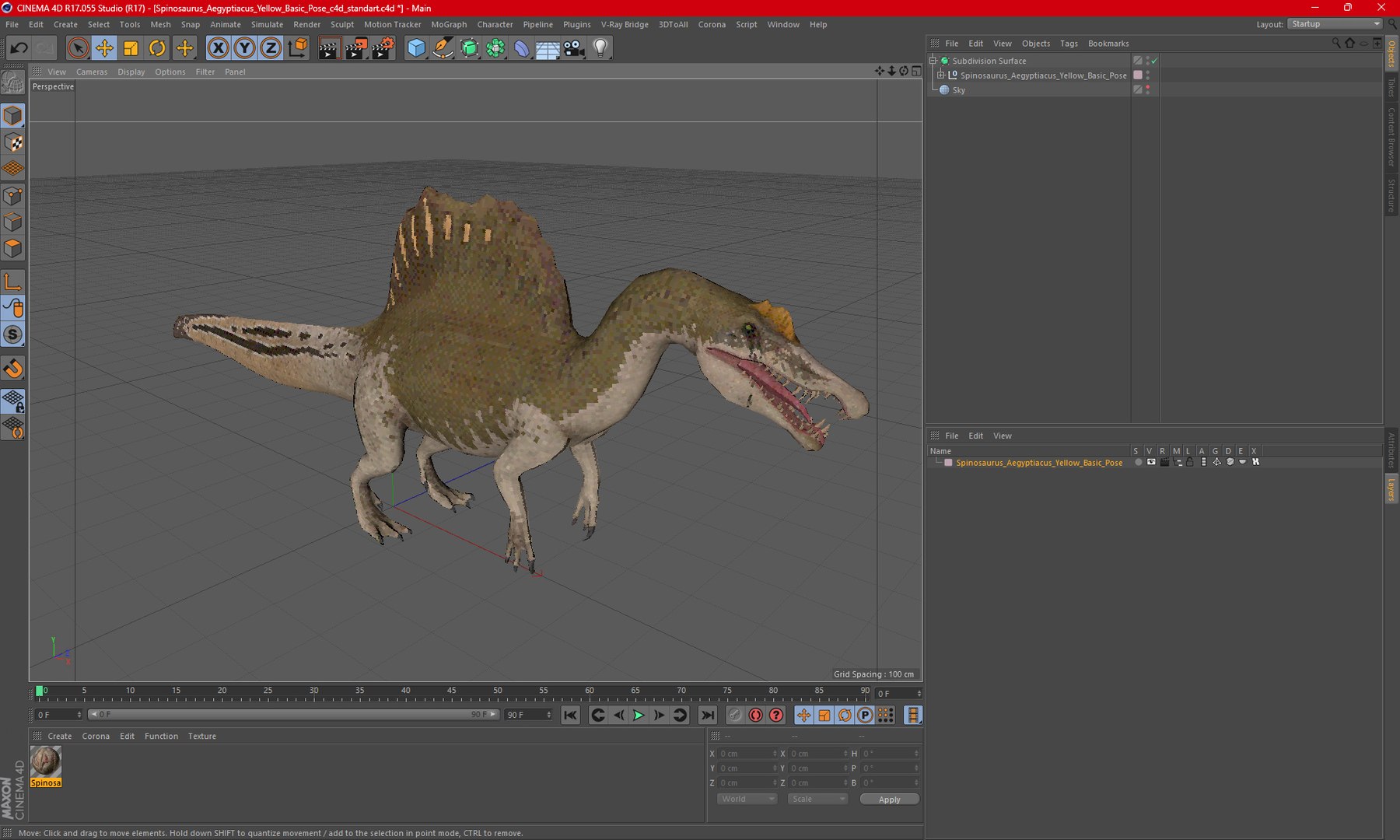 Spinosaurus Aegyptiacus Yellow Basic Pose 3D - TurboSquid 2267796