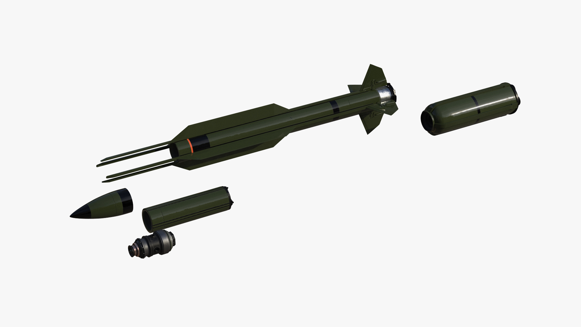 3D Sam Rocket Components - TurboSquid 1624491