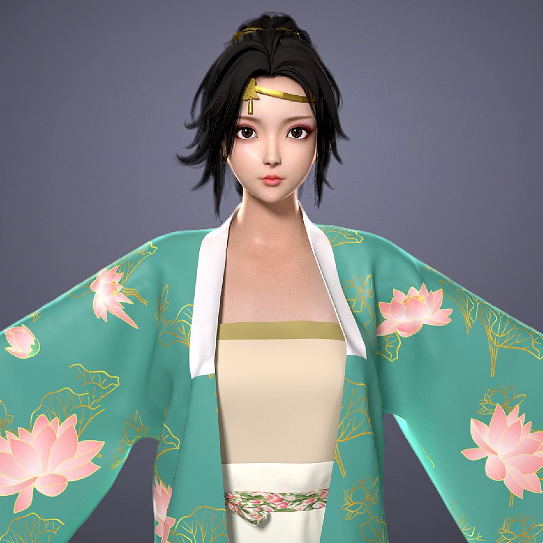Beautiful Woman In Tang Dynasty Of Ancient China 3D Model - TurboSquid ...