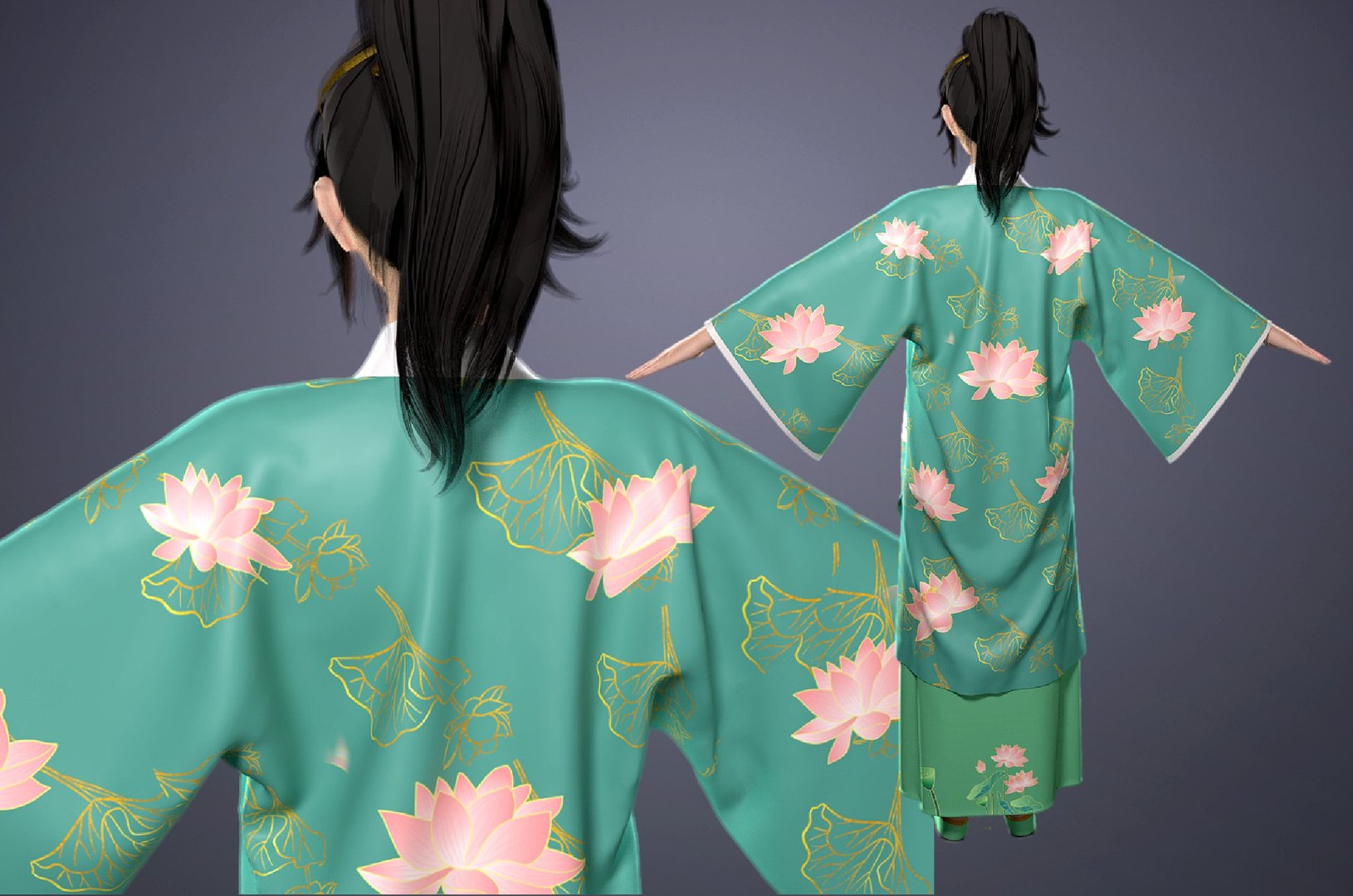 Beautiful Woman In Tang Dynasty Of Ancient China 3D Model - TurboSquid ...