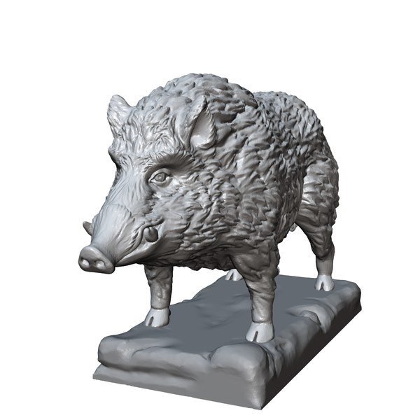 boar sculpture obj