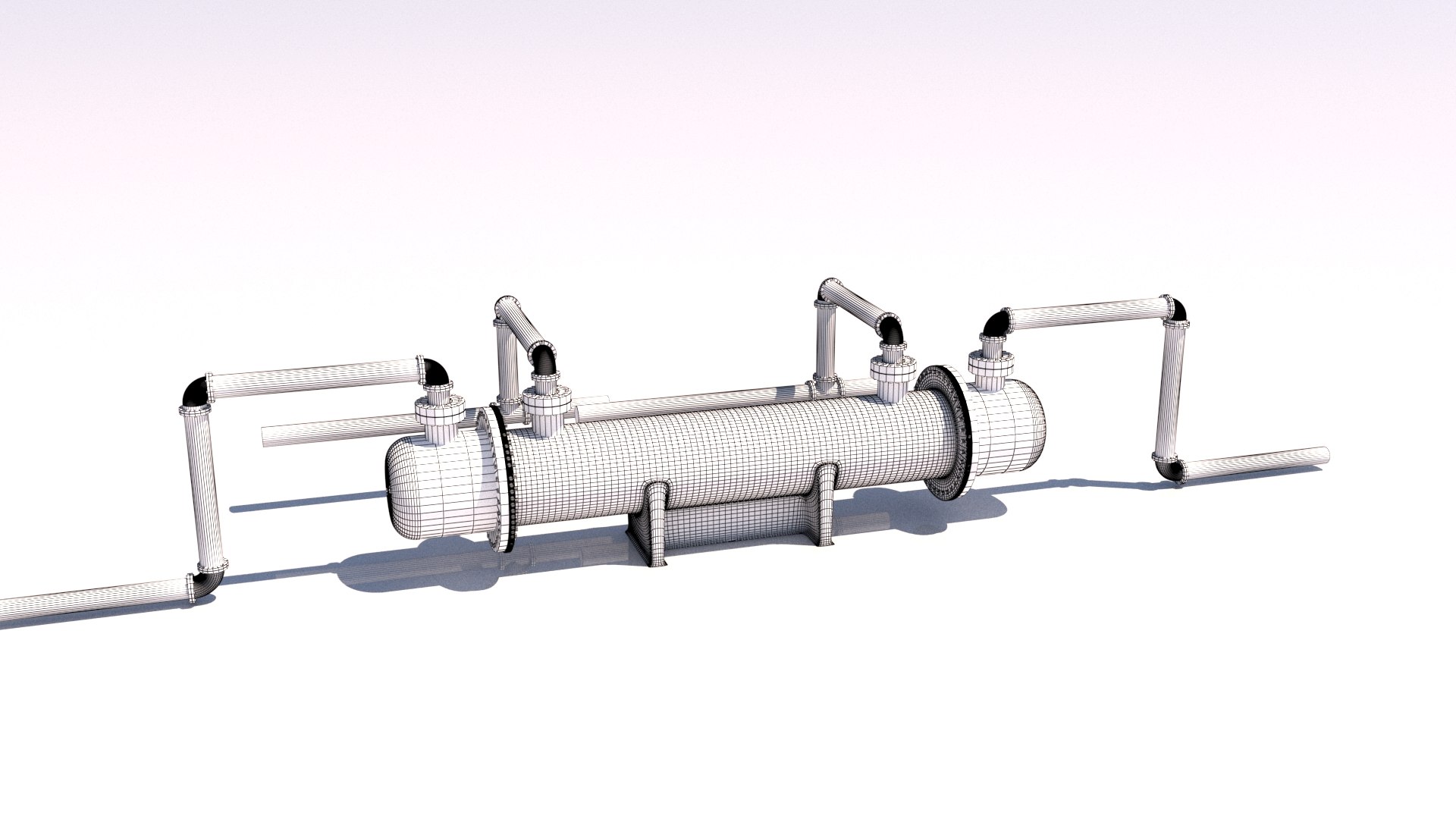 Refinery Heat Exchanger Shell And Tube 3D Model - TurboSquid 2017719