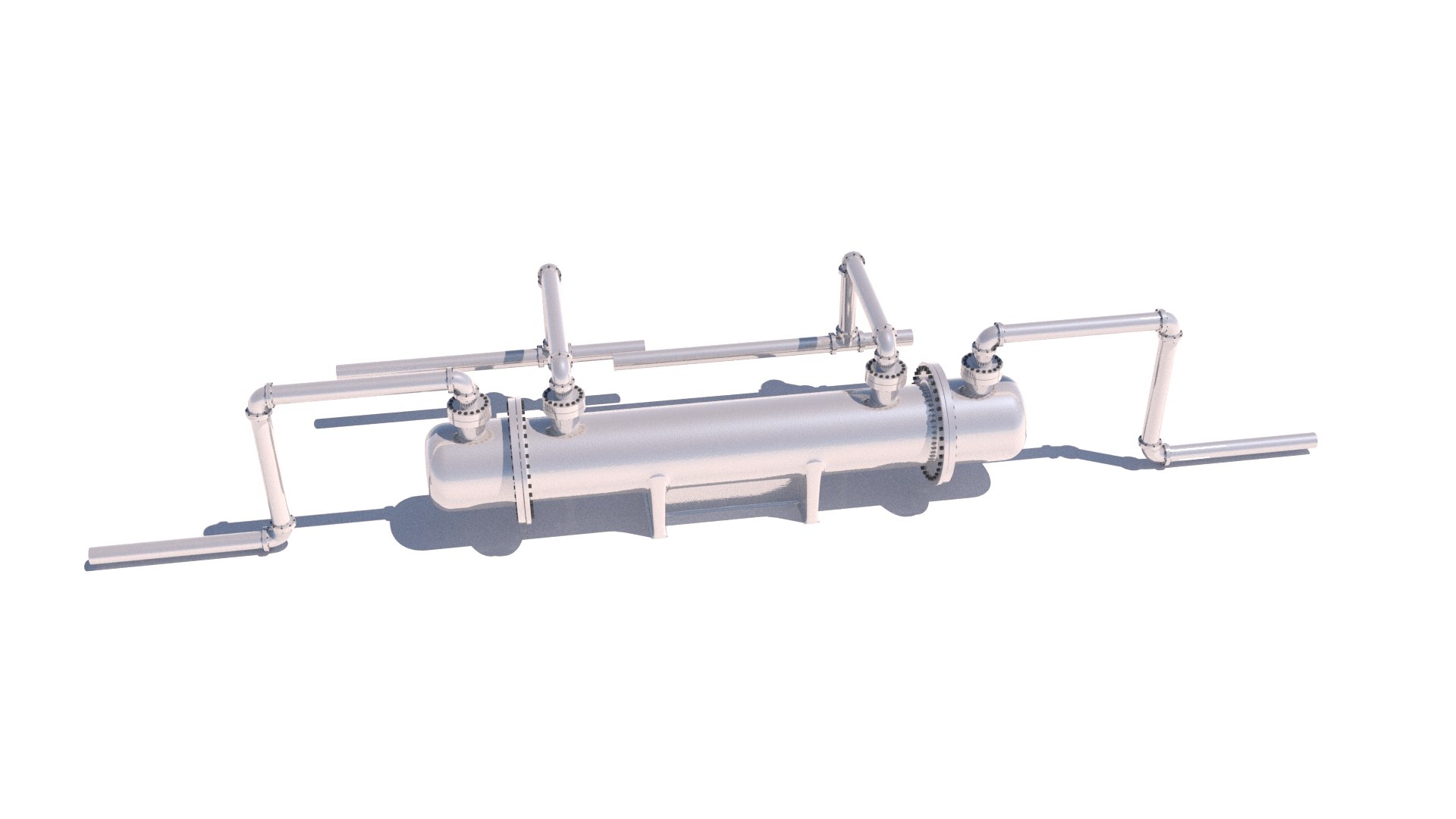 Refinery Heat Exchanger Shell And Tube 3D Model - TurboSquid 2017719