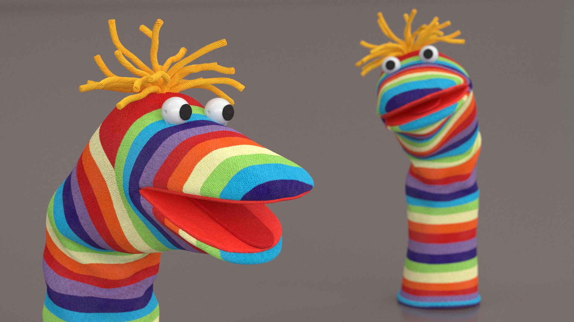 Striped Sock Puppet Boy Rigged Model - TurboSquid 2270727