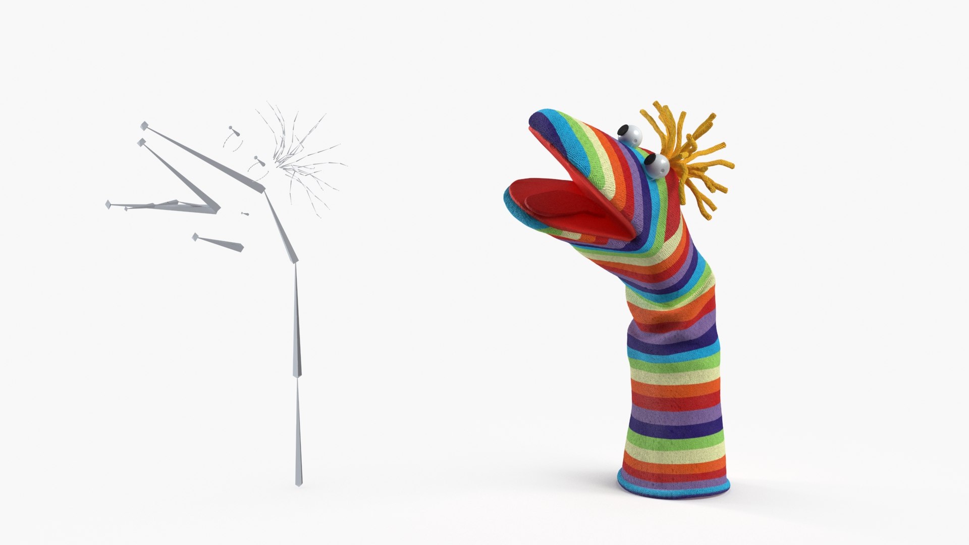 Striped Sock Puppet Boy Rigged Model - TurboSquid 2270727