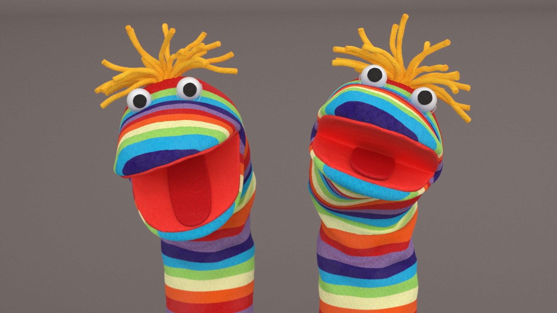 Striped Sock Puppet Boy Rigged Model - TurboSquid 2270727