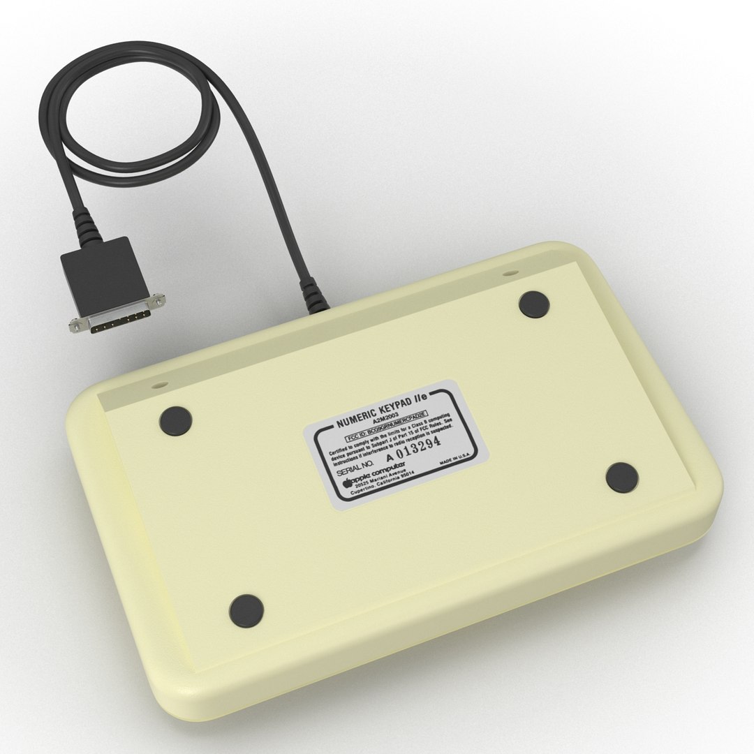 3d model apple iie numeric keypad