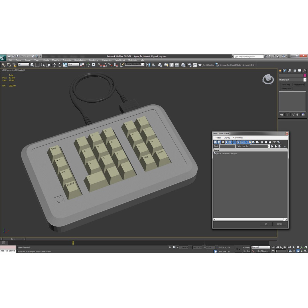 3d model apple iie numeric keypad