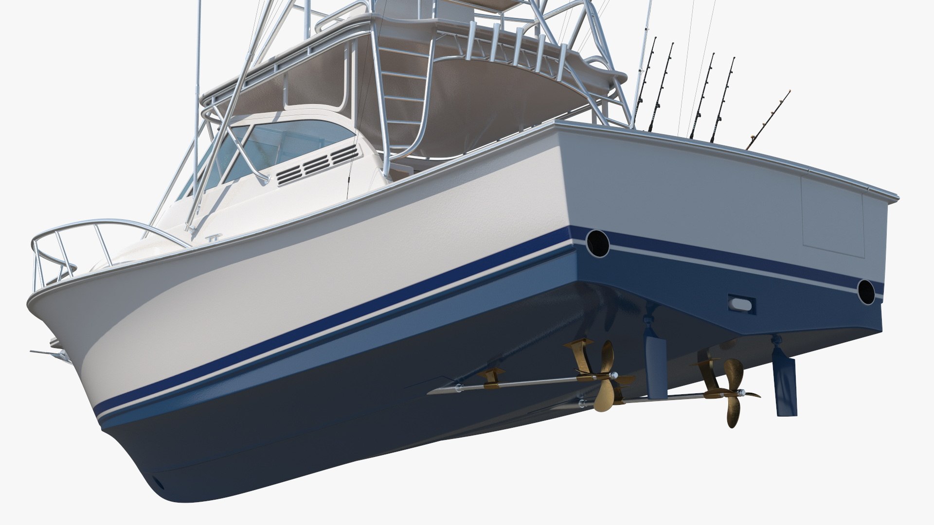 Fishing Boat With Fishing Fighting Chair And Rods 3D - TurboSquid 2312496