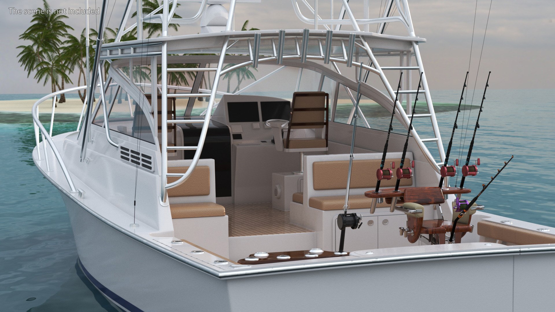 Fishing Boat With Fishing Fighting Chair And Rods 3D - TurboSquid 2312496