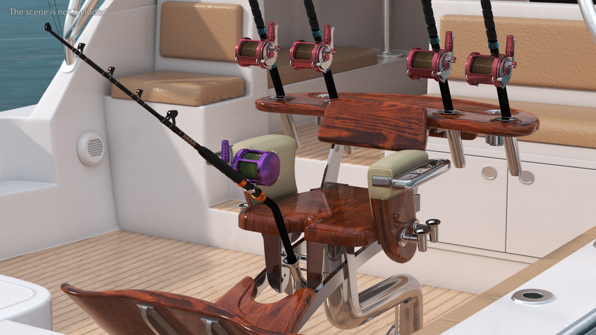 Fishing Boat With Fishing Fighting Chair And Rods 3D - TurboSquid 2312496